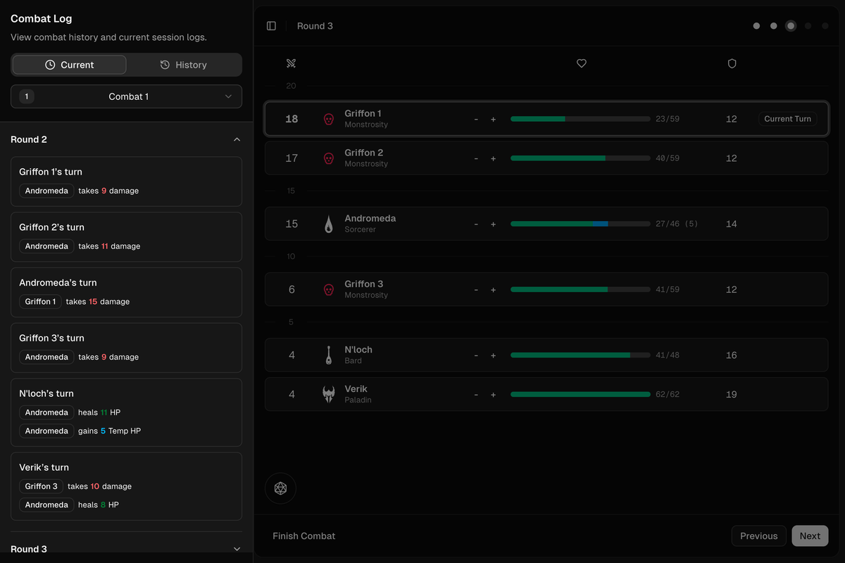 D&D Initiative Tracker | Modern 5e Combat Manager