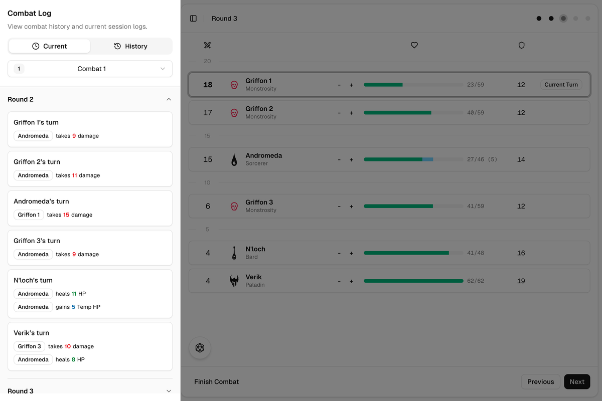 D&D Initiative Tracker | Modern 5e Combat Manager